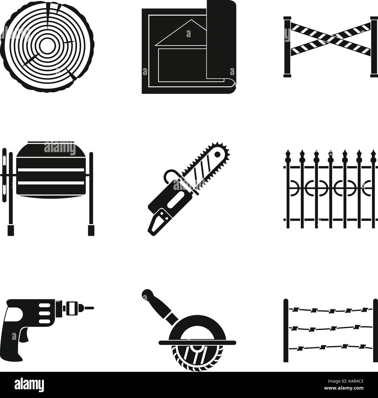 Building material icons set, simple style Stock Vector Image & Art - Alamy
