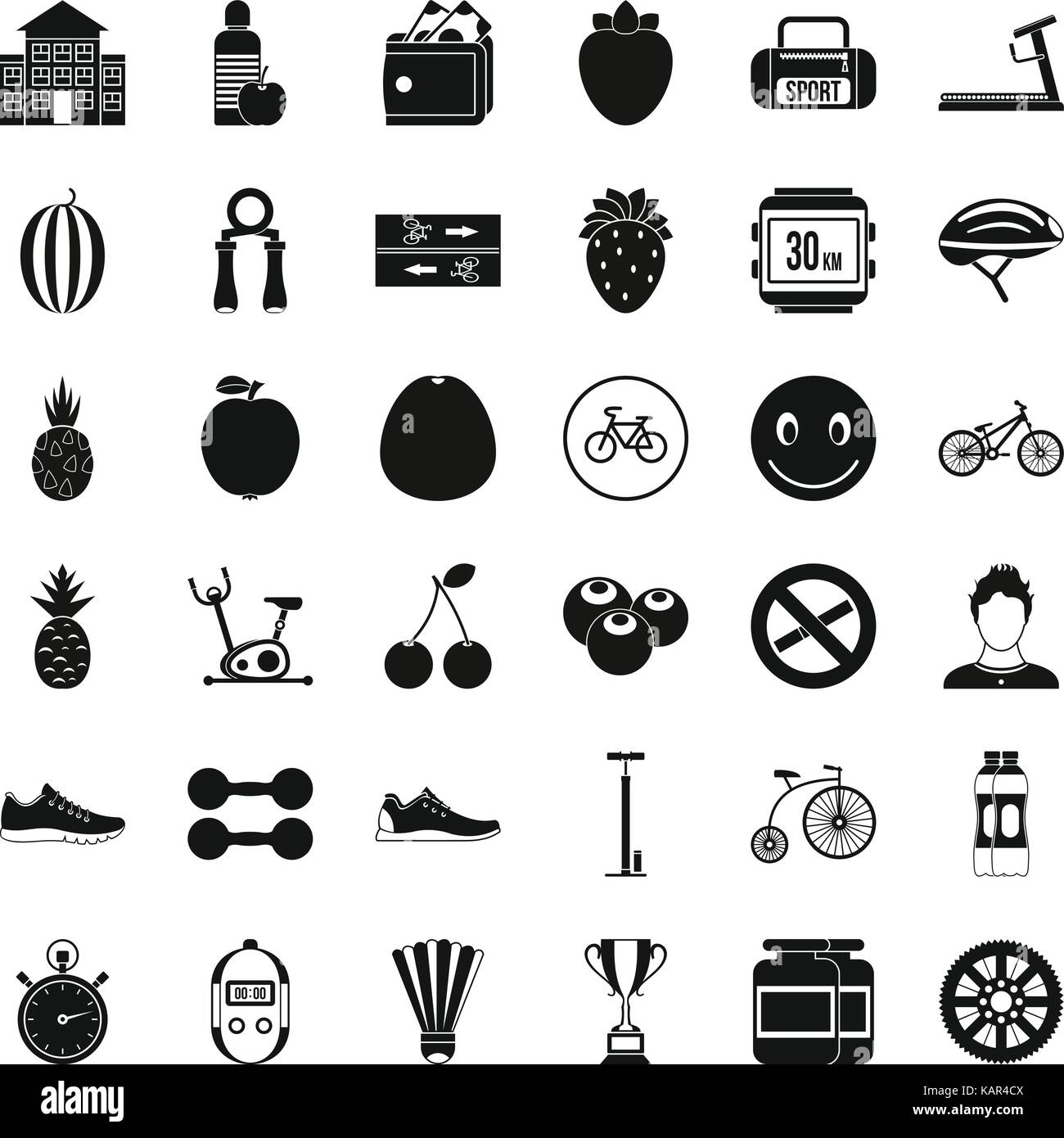 Dumpbell icons set, simle style Stock Vector Image & Art - Alamy