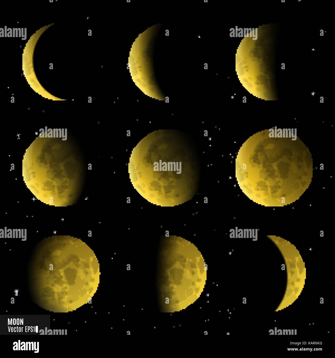 Vector set of moon phases Stock Vector Image & Art - Alamy