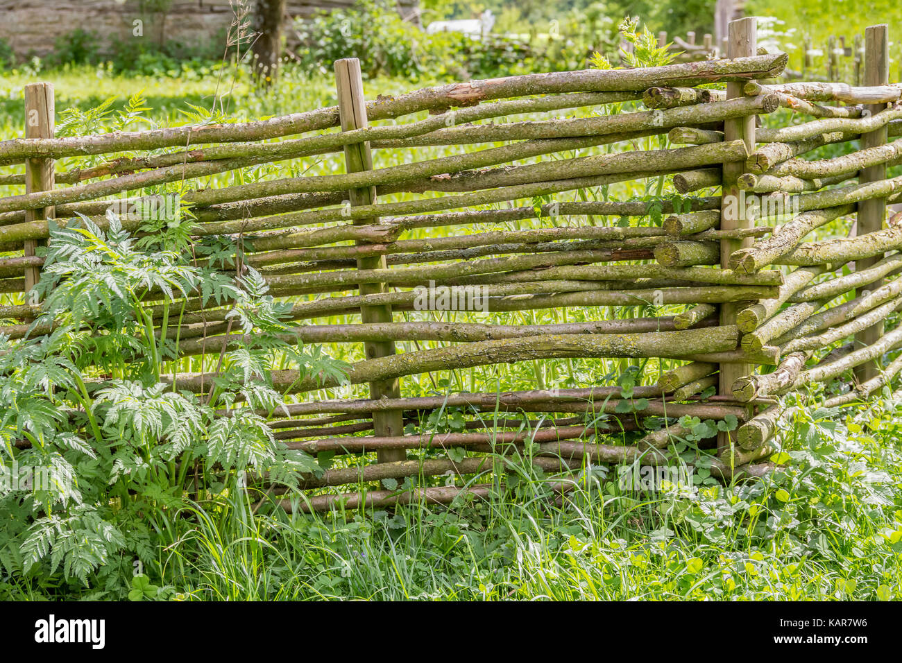 Braided wooden fence hi-res stock photography and images - Alamy