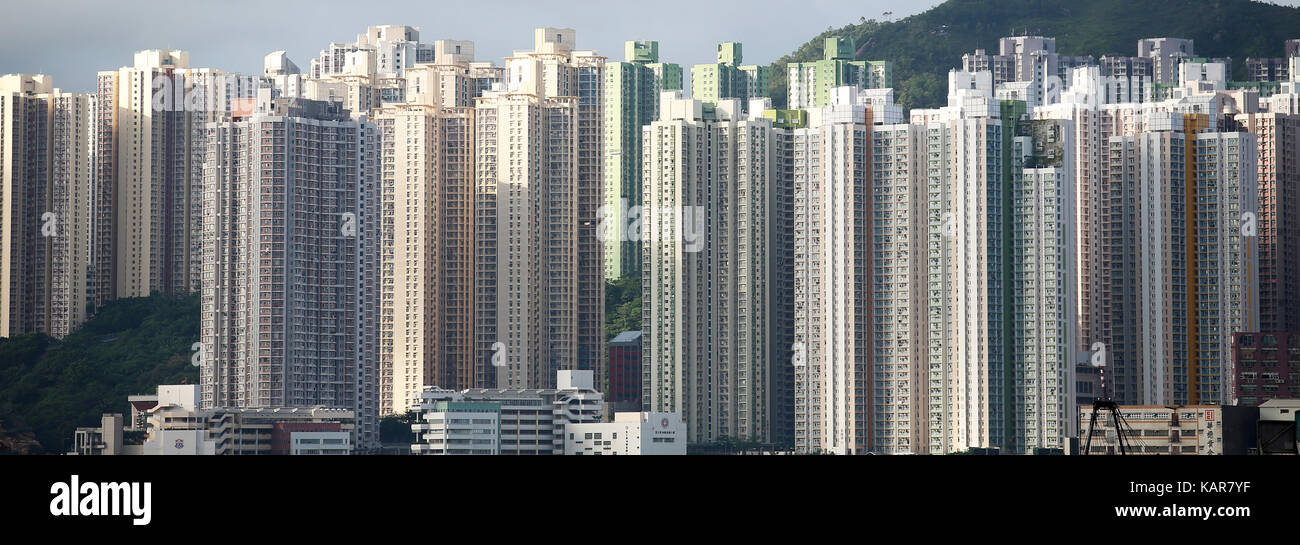 hong kong public housing skyline Stock Photo - Alamy
