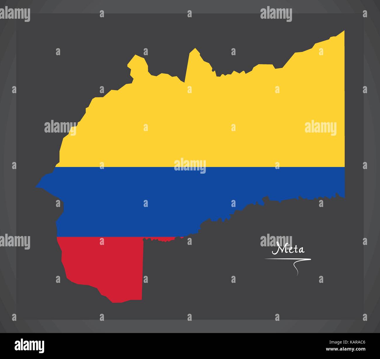Meta map of Colombia with Colombian national flag illustration Stock ...