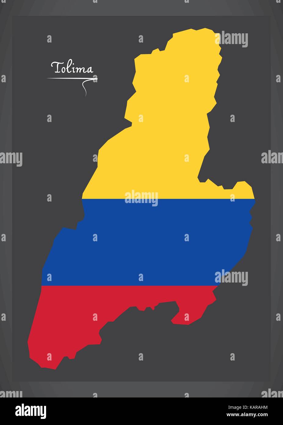 Tolima map of Colombia with Colombian national flag illustration Stock ...