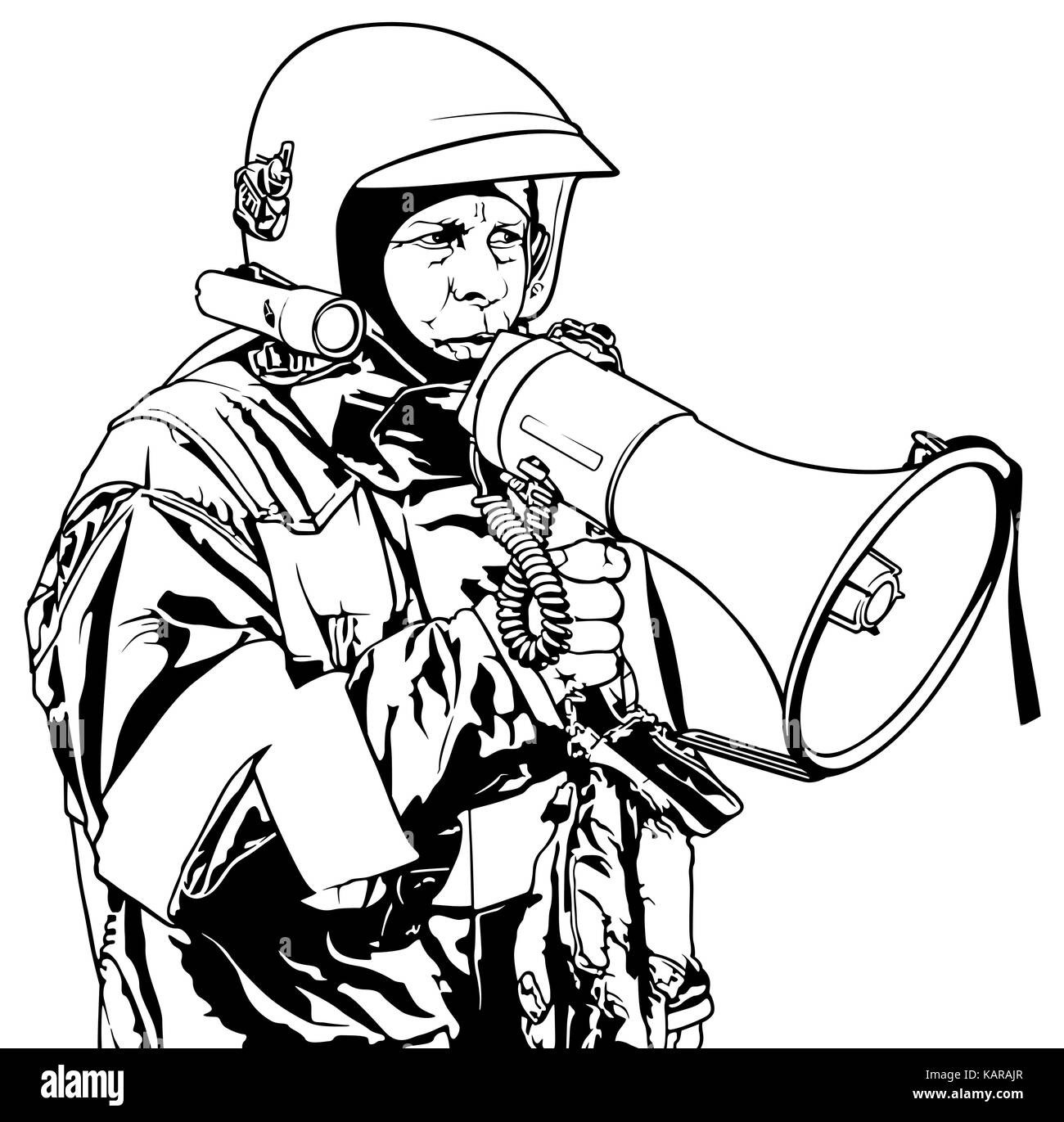 Fireman with Megaphone Stock Vector Image & Art - Alamy