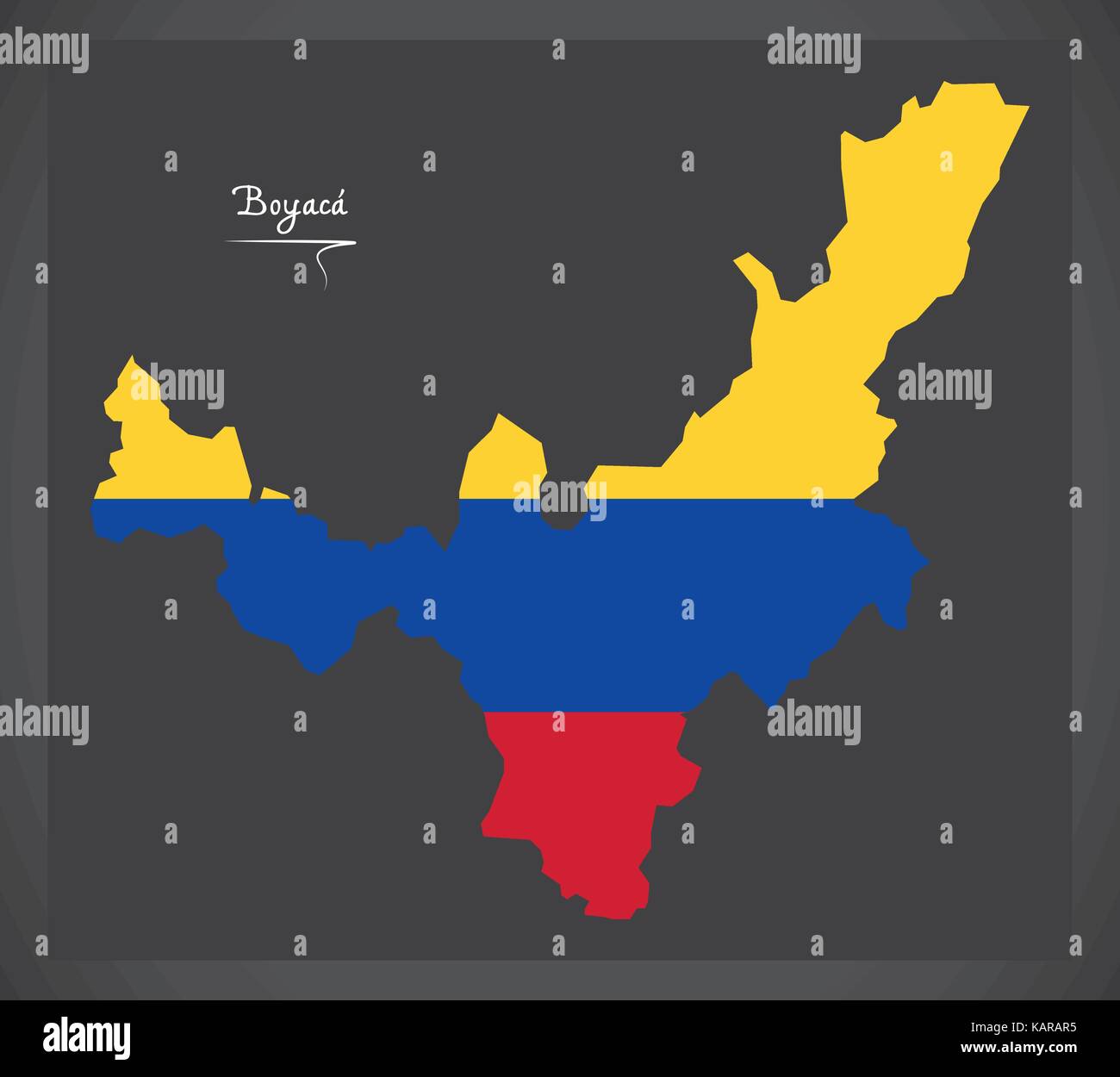 Boyaca map of Colombia with Colombian national flag illustration Stock ...