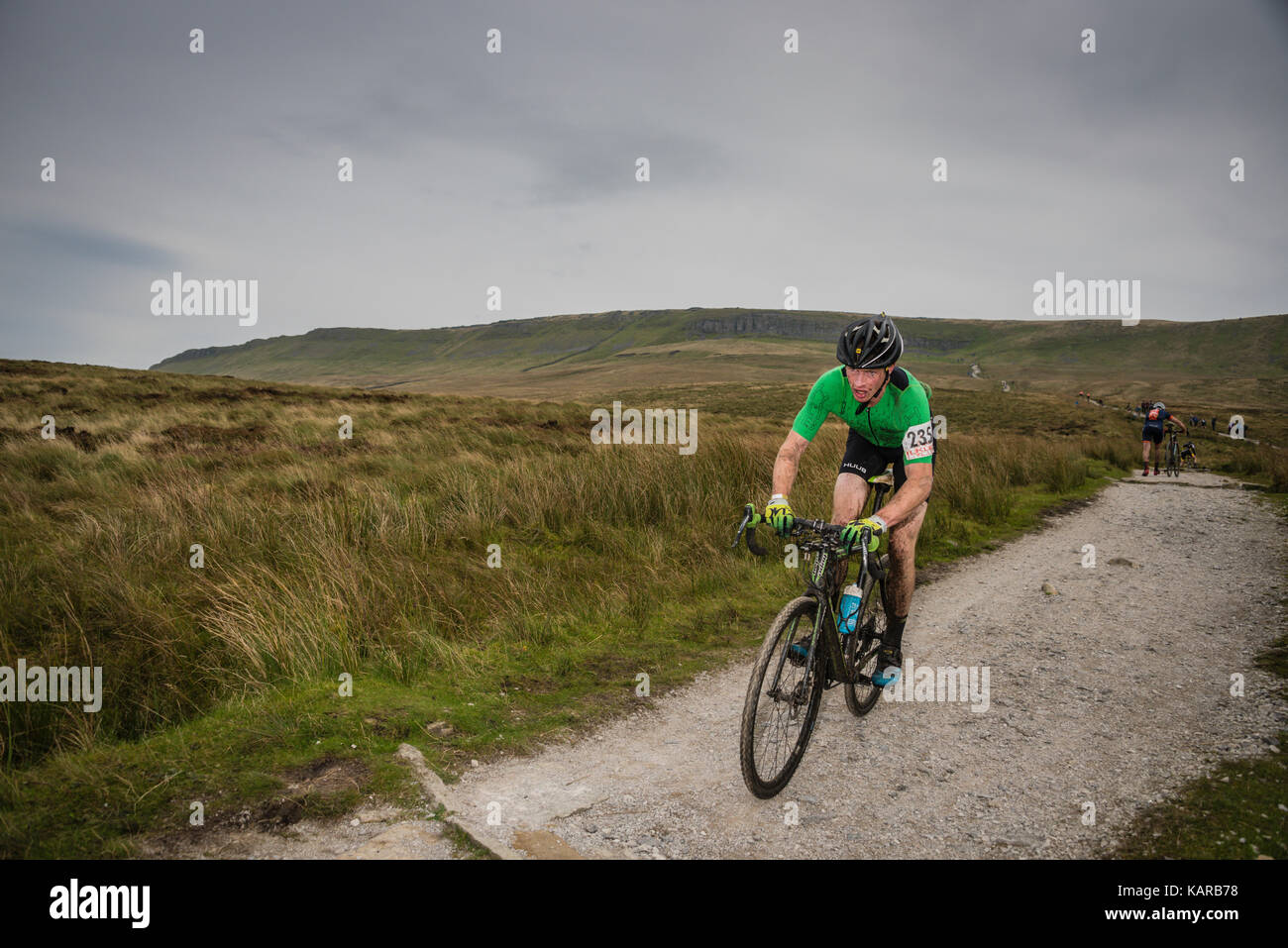 Rider in the 3 Peaks cyclocross, Yorkshire, UK Stock Photo - Alamy