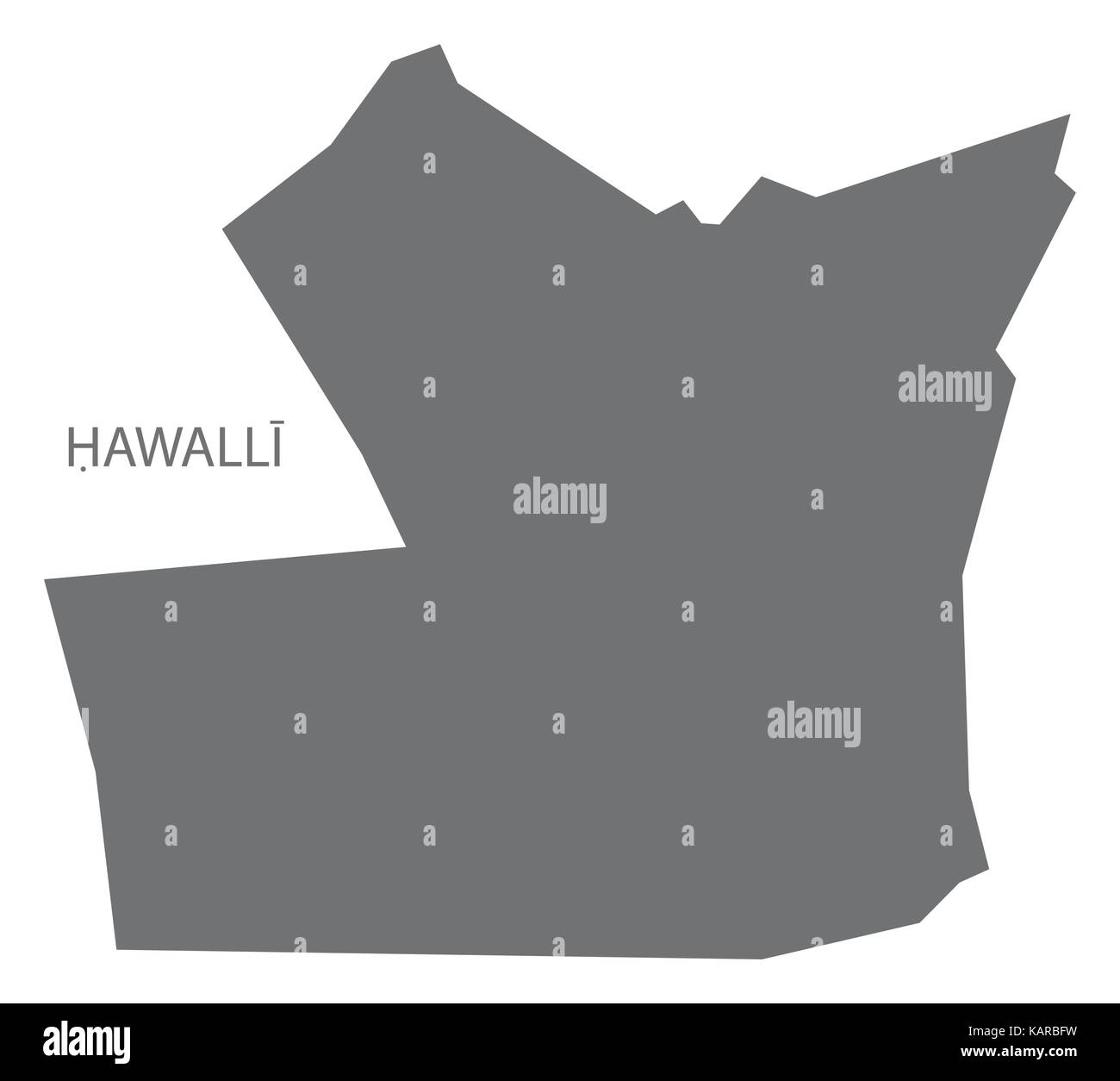 Hawalli province map of Kuwait grey illustration silhouette shape Stock ...