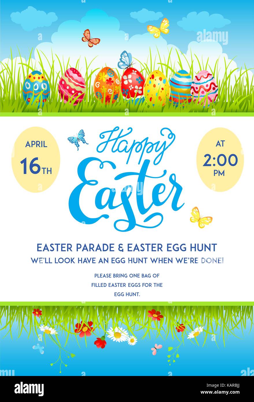 Easter eggs poster template Stock Vector Image & Art - Alamy