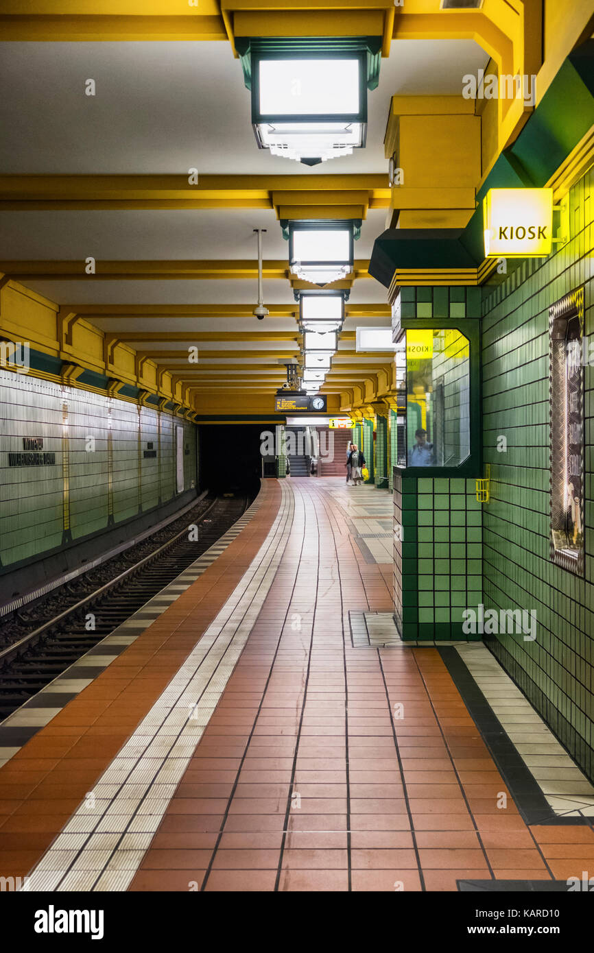 Wittenau Wilhemsruher Damm U8 U-Bahn Station interior,tiled walls ...