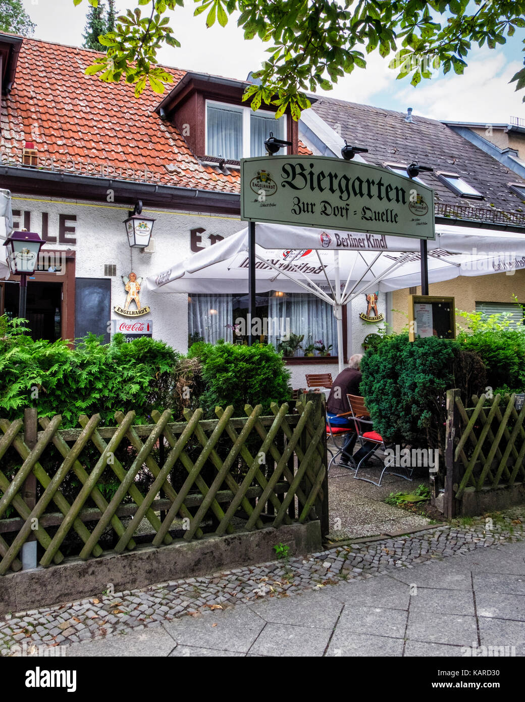 Berlin,Wittenau.Biergarten Zur Dorf Quelle. traditional beer garden ...