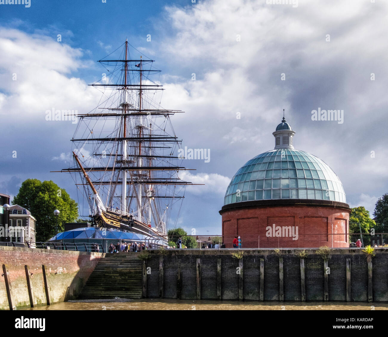 London,Greenwich,The Cutty Sark,historic clipper,old sailing ship and ...
