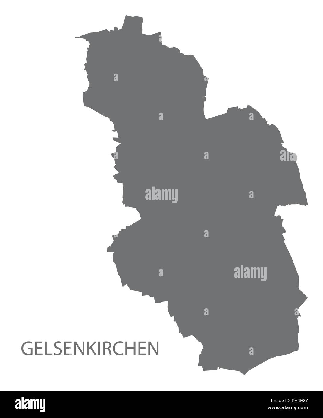 Gelsenkirchen city map grey illustration silhouette shape Stock Vector ...
