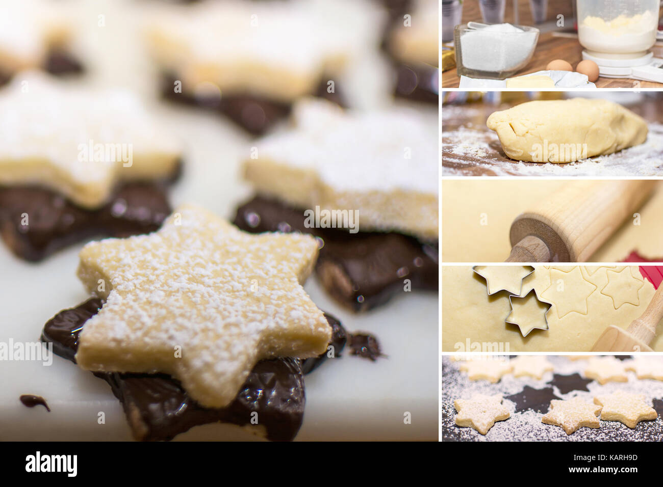Christmas cookies in star form baking instructions with picture serie ...