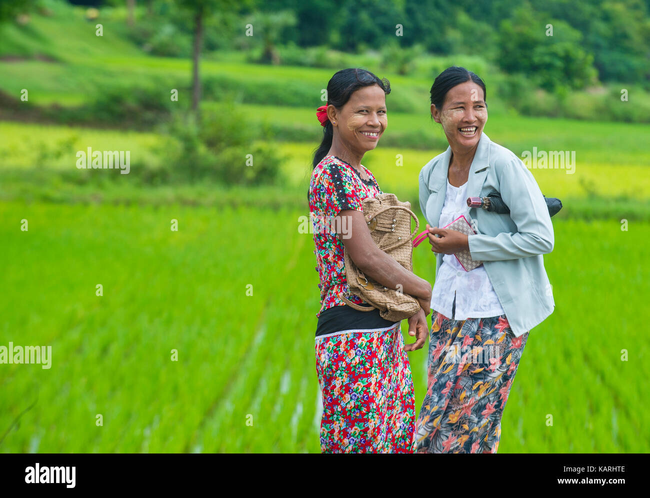 Women at work in a rice field hi-res stock photography and images - Alamy