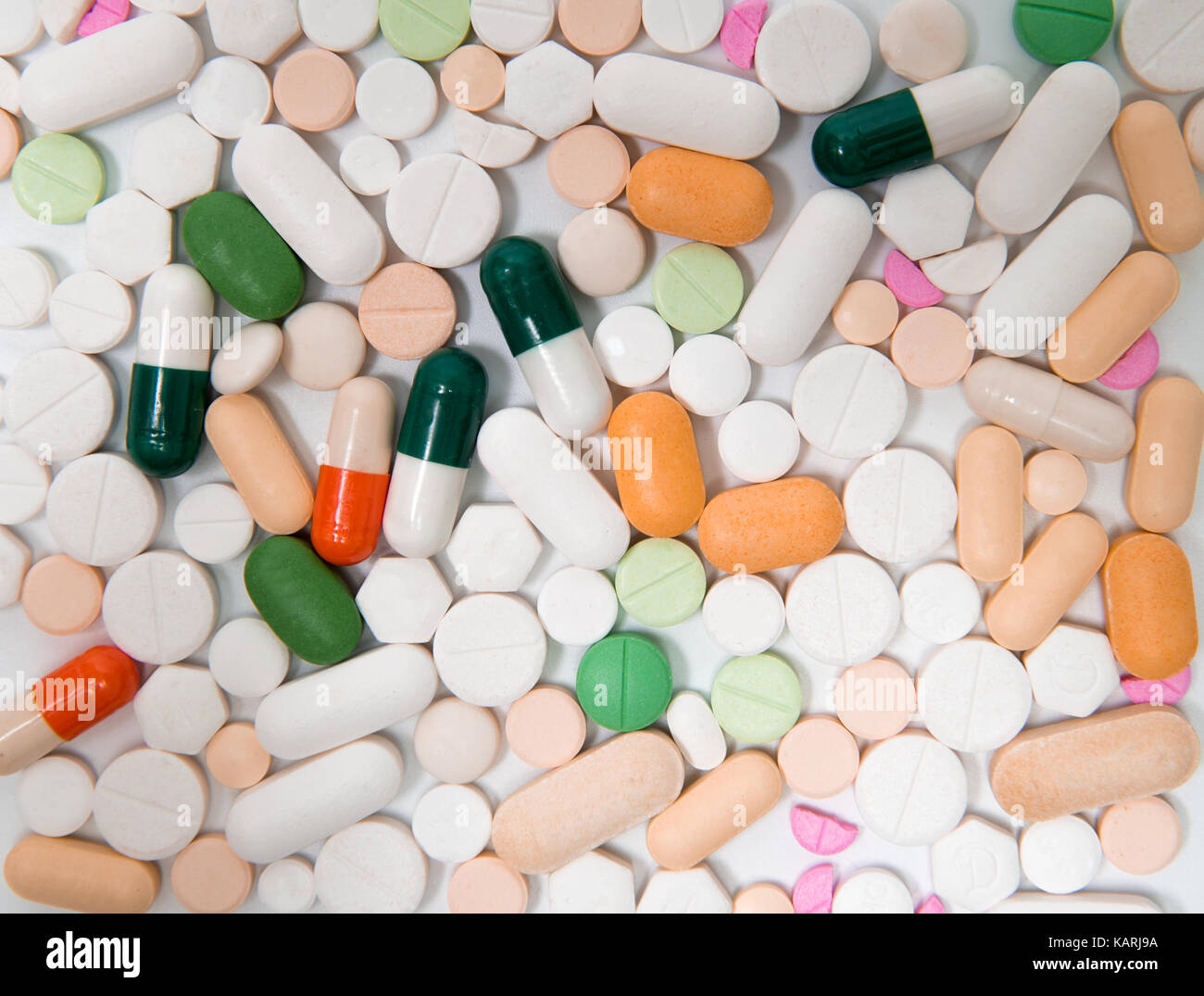 Colorful pill and capsule collection isolated on white background Stock ...