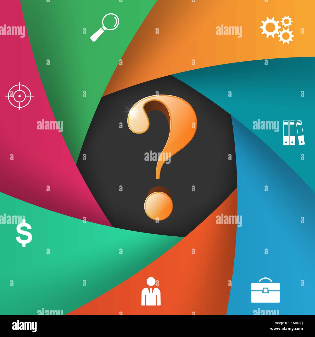 3D infographic design template and question icons Stock Vector Image ...