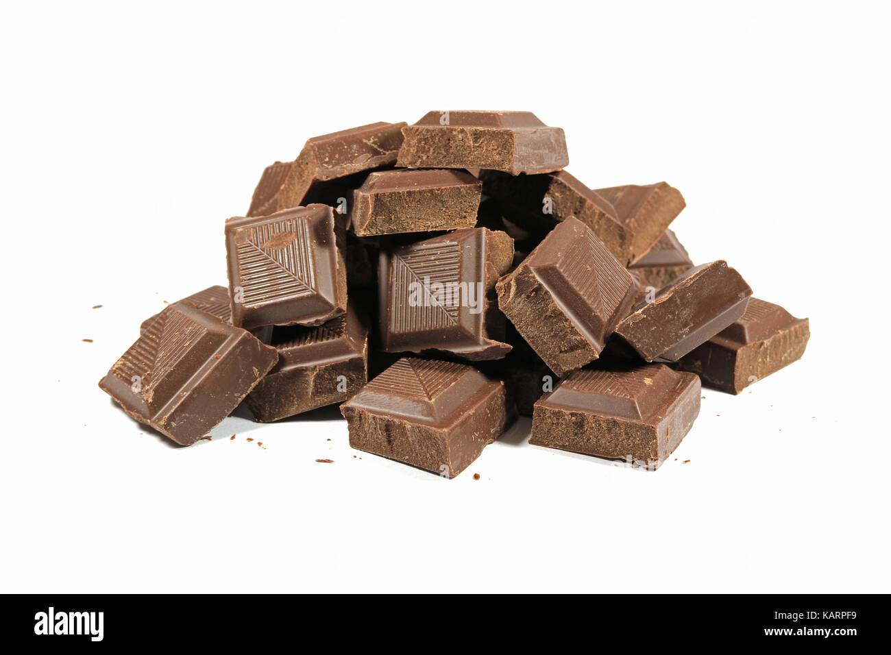 Pile of Chocolate Chunks Isolated on White Background Stock Photo - Alamy