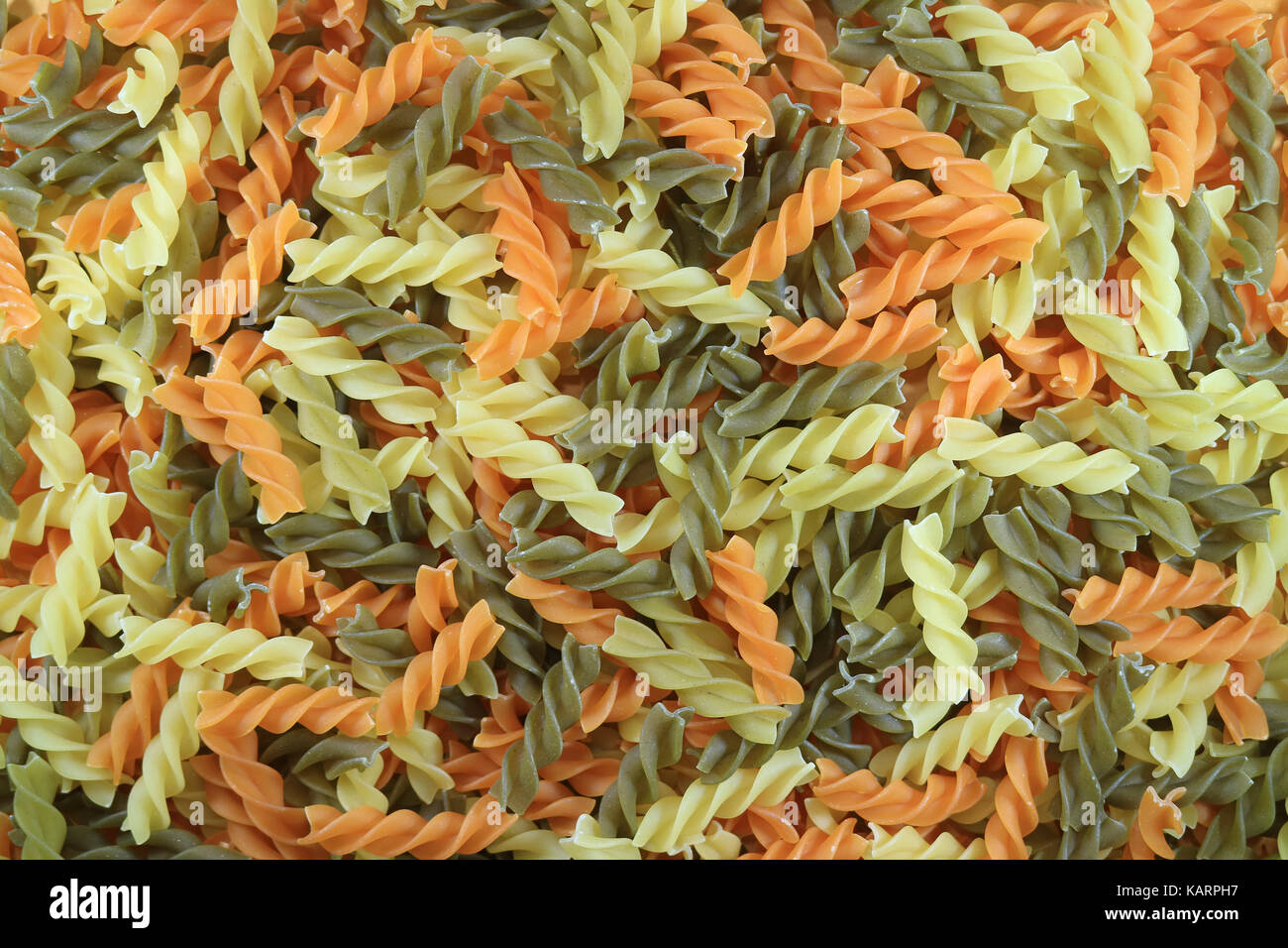 Top View of Uncooked Tricolor Fusilli Pasta for Background Stock Photo ...