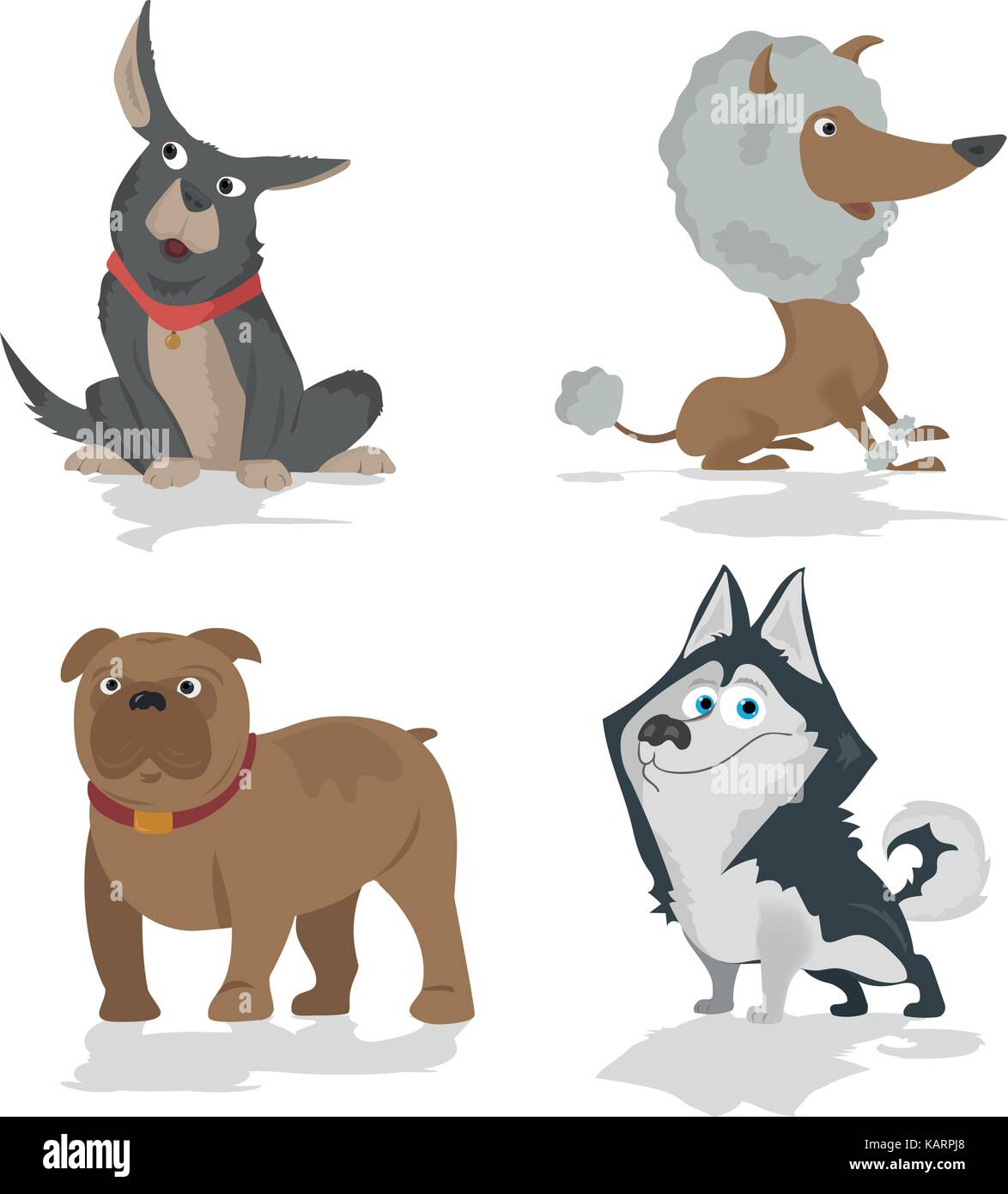 Cartoon illustration funny dogs group hi-res stock photography and ...