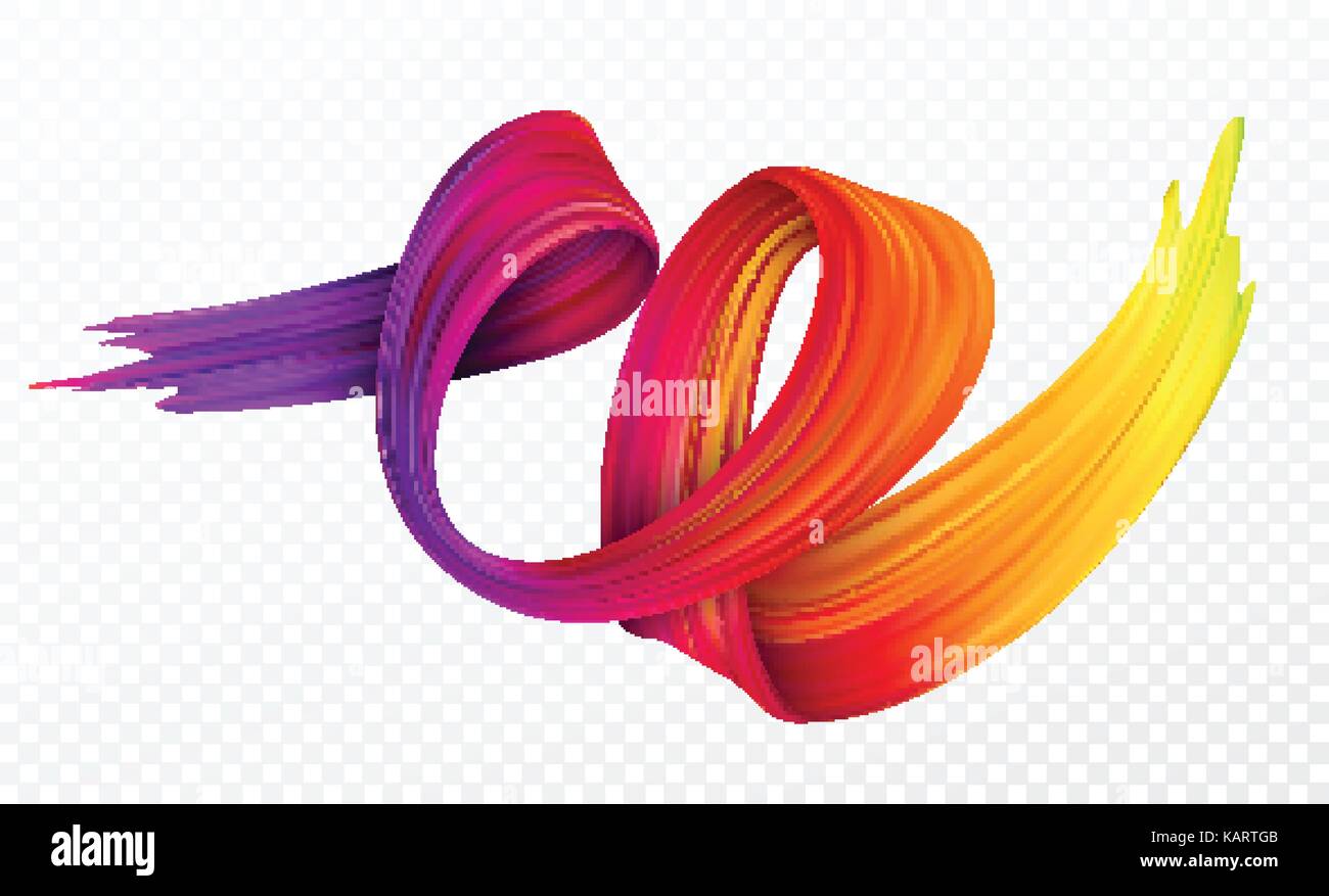 Color brushstroke oil or acrylic paint design element for presentations ...