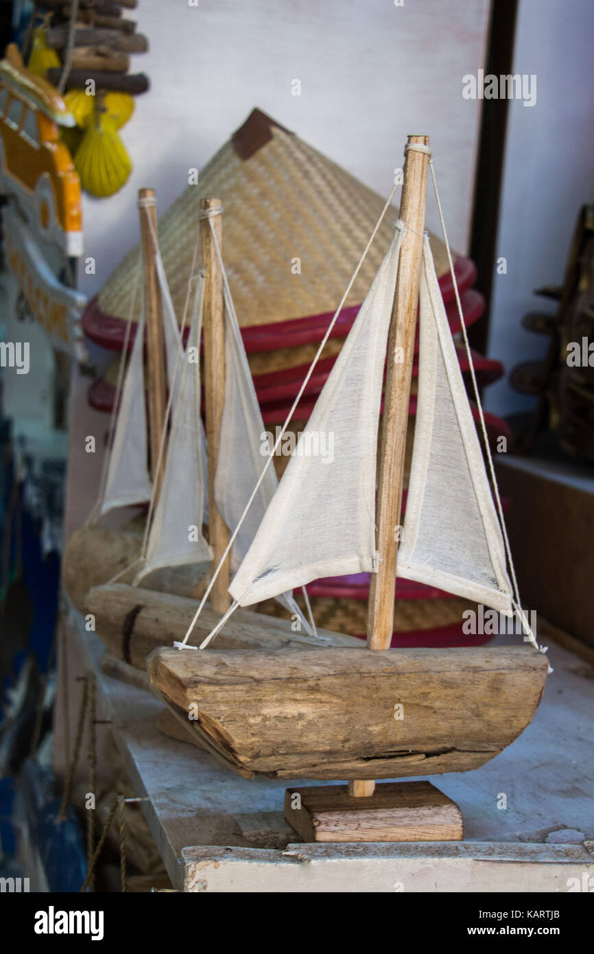 Set of small colorful model boats Stock Photo - Alamy