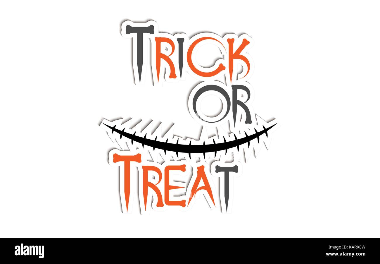 Trick or Treat. Halloween Vector Design with Trick or Treat lettering ...