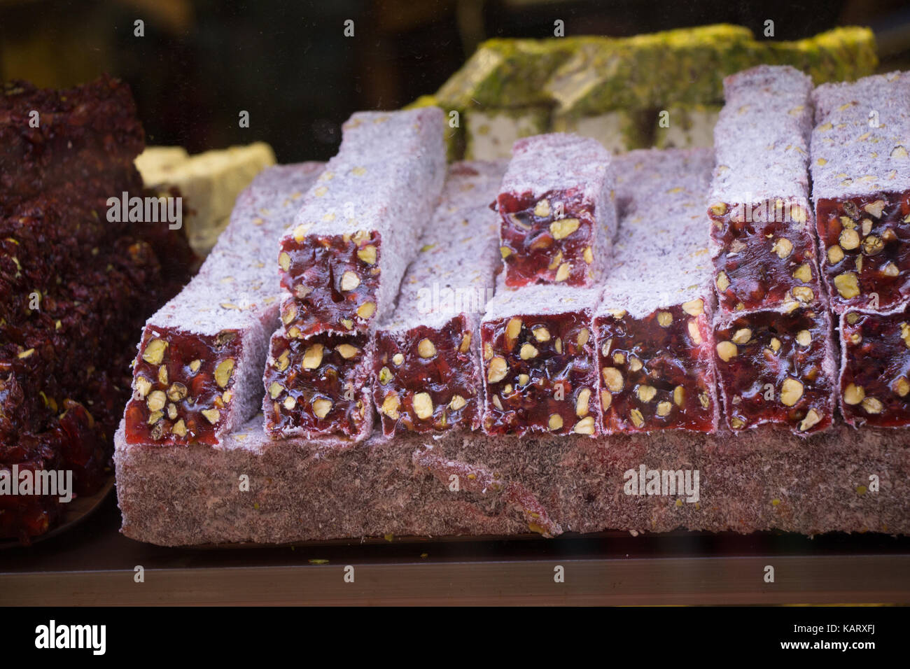 Load of traditional turkish delight rahat lokum Stock Photo - Alamy