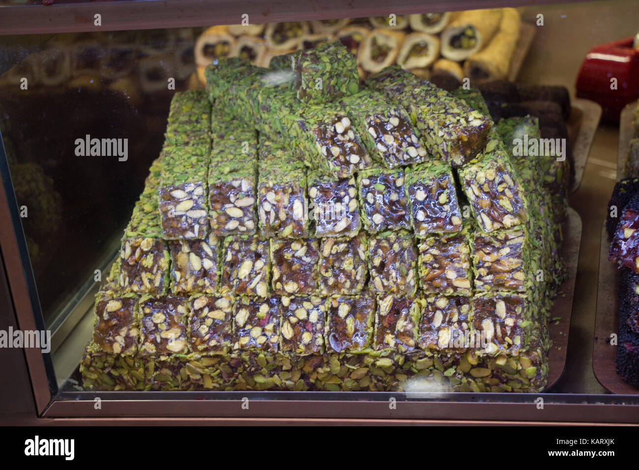 Load of traditional turkish delight rahat lokum Stock Photo - Alamy