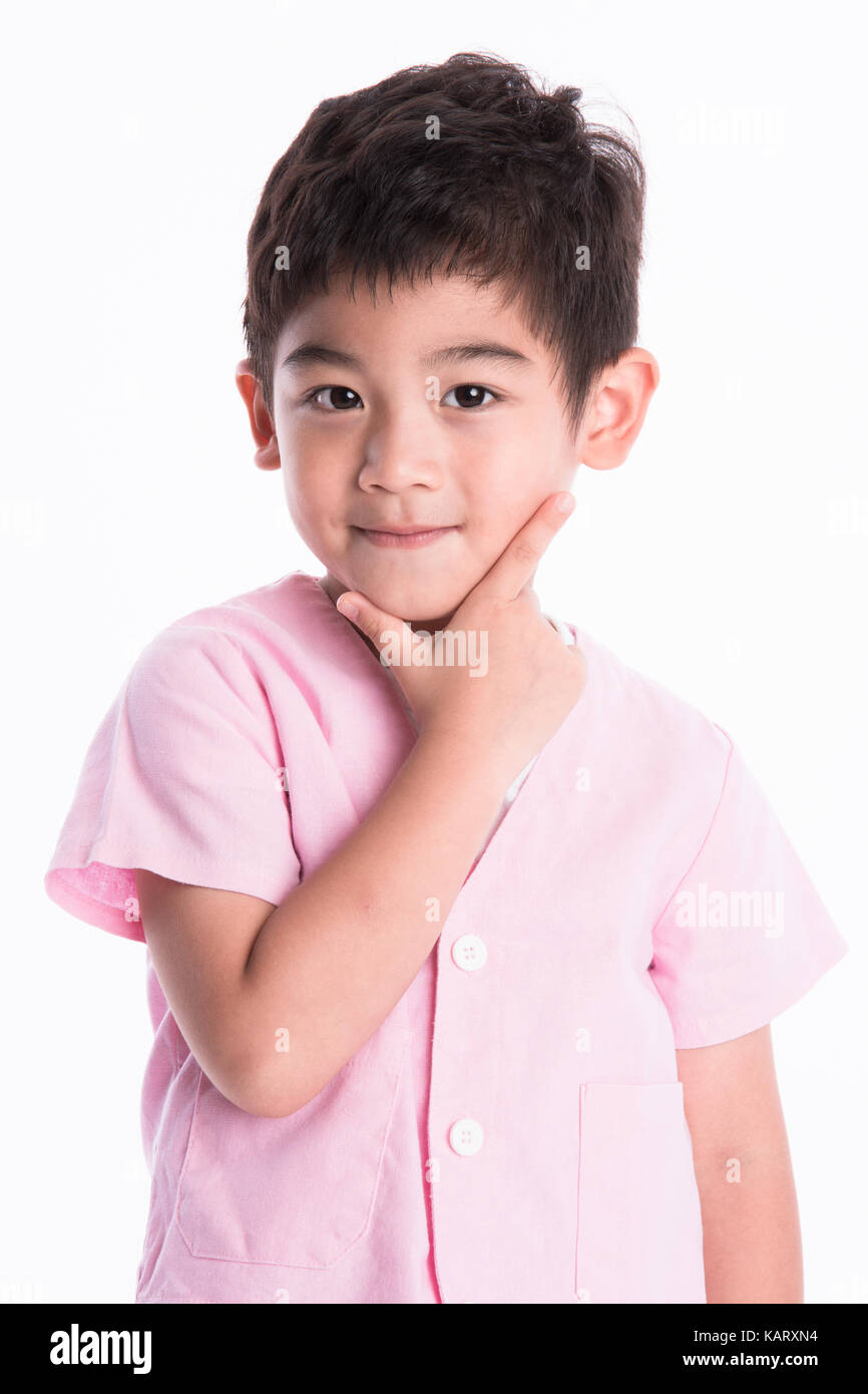Studio portrait of East Asian male child Stock Photo - Alamy