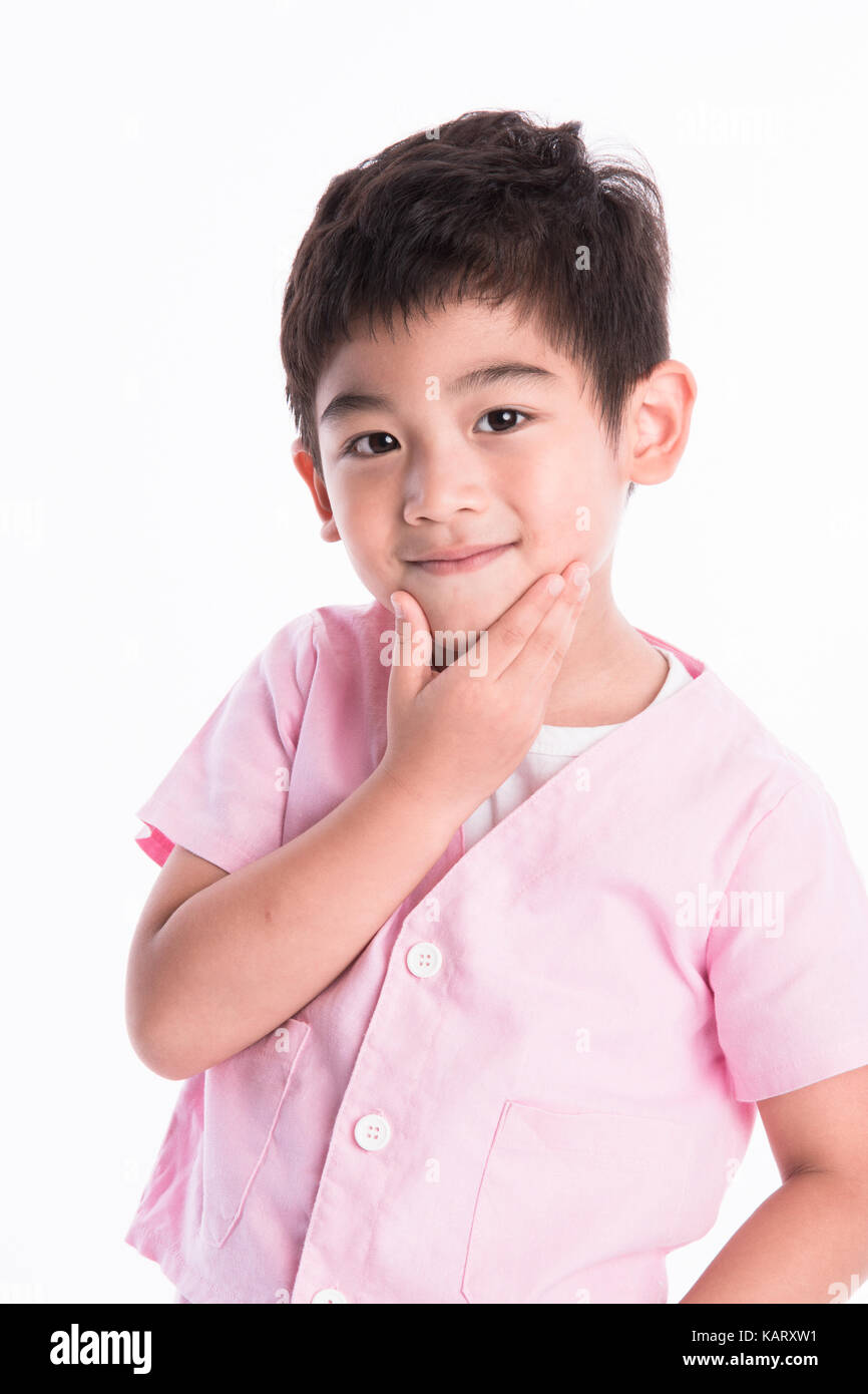 Studio portrait of East Asian male child Stock Photo - Alamy
