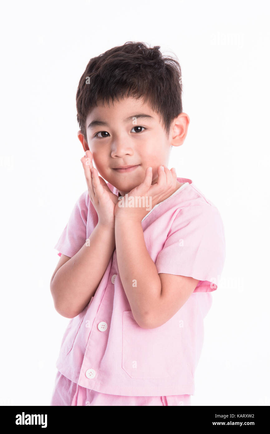 Studio portrait of East Asian male child Stock Photo - Alamy