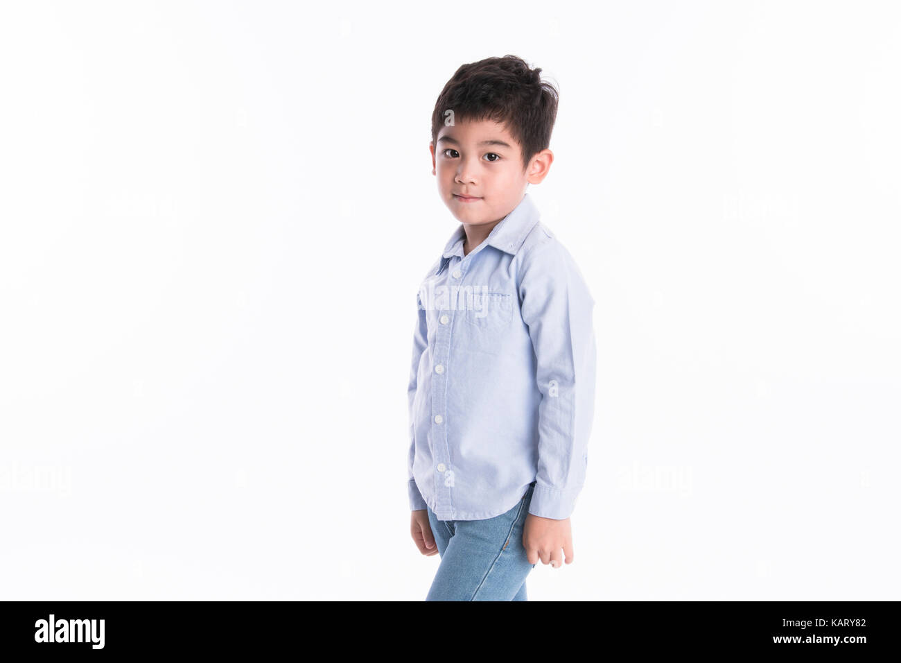 Studio portrait of East Asian male child Stock Photo - Alamy
