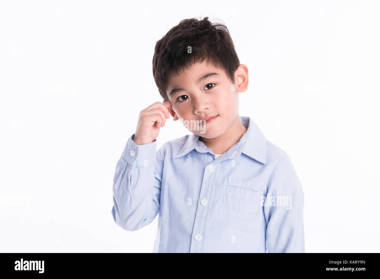 Studio portrait of East Asian male child Stock Photo - Alamy