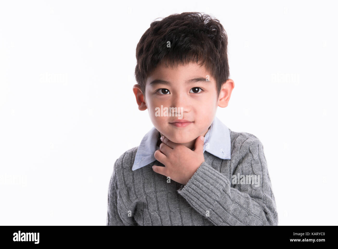 Studio portrait of East Asian male child Stock Photo - Alamy