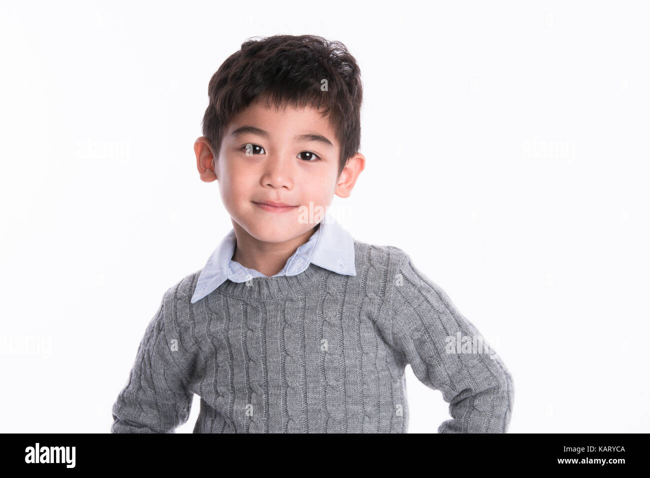 Studio portrait of East Asian male child Stock Photo - Alamy