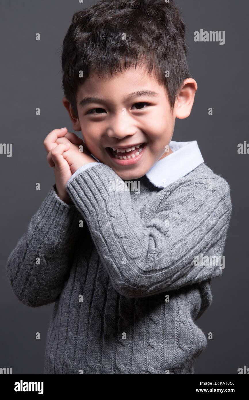 Studio portrait of East Asian male child Stock Photo - Alamy