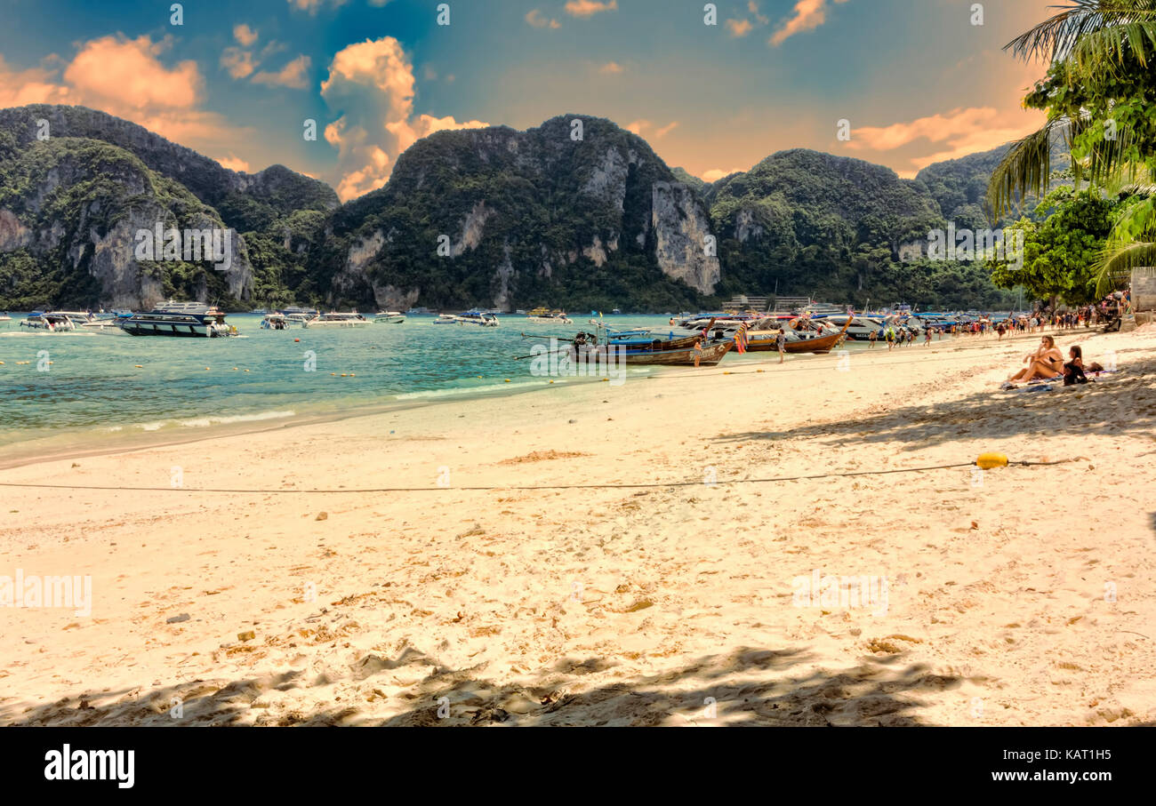 Ko Phi Phi Lee, Thailand July 06,2017 : is an island of the Phi Phi ...
