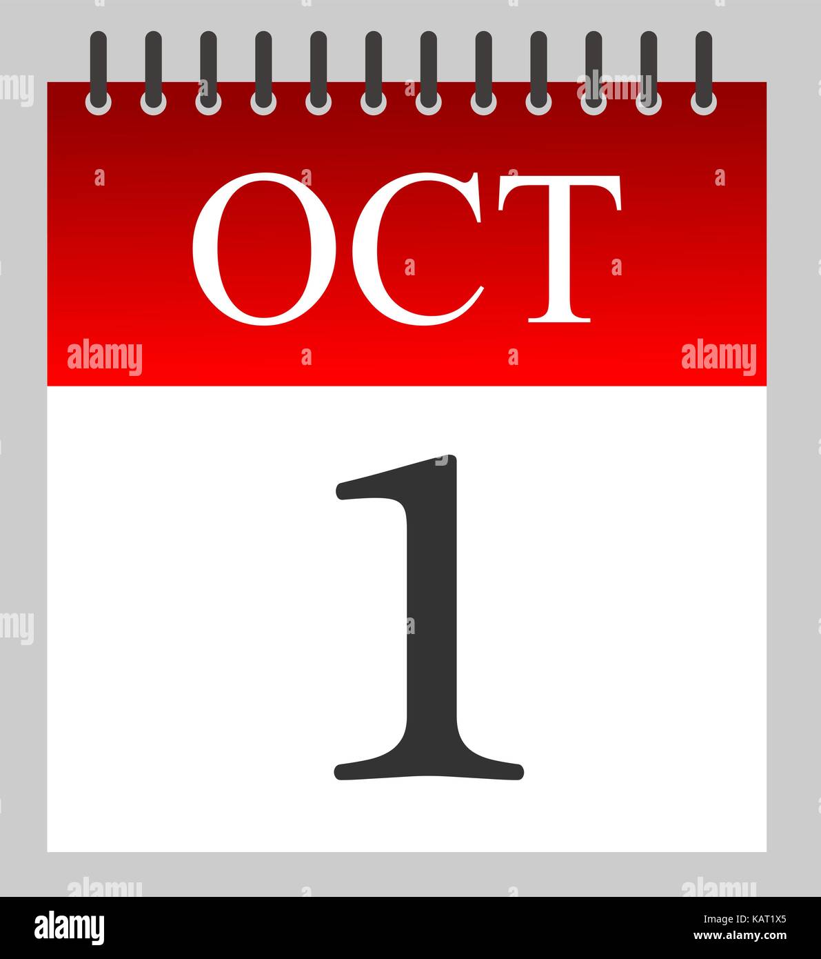 1 October - Daily Calendar- illustration - Vector Stock Vector Image ...