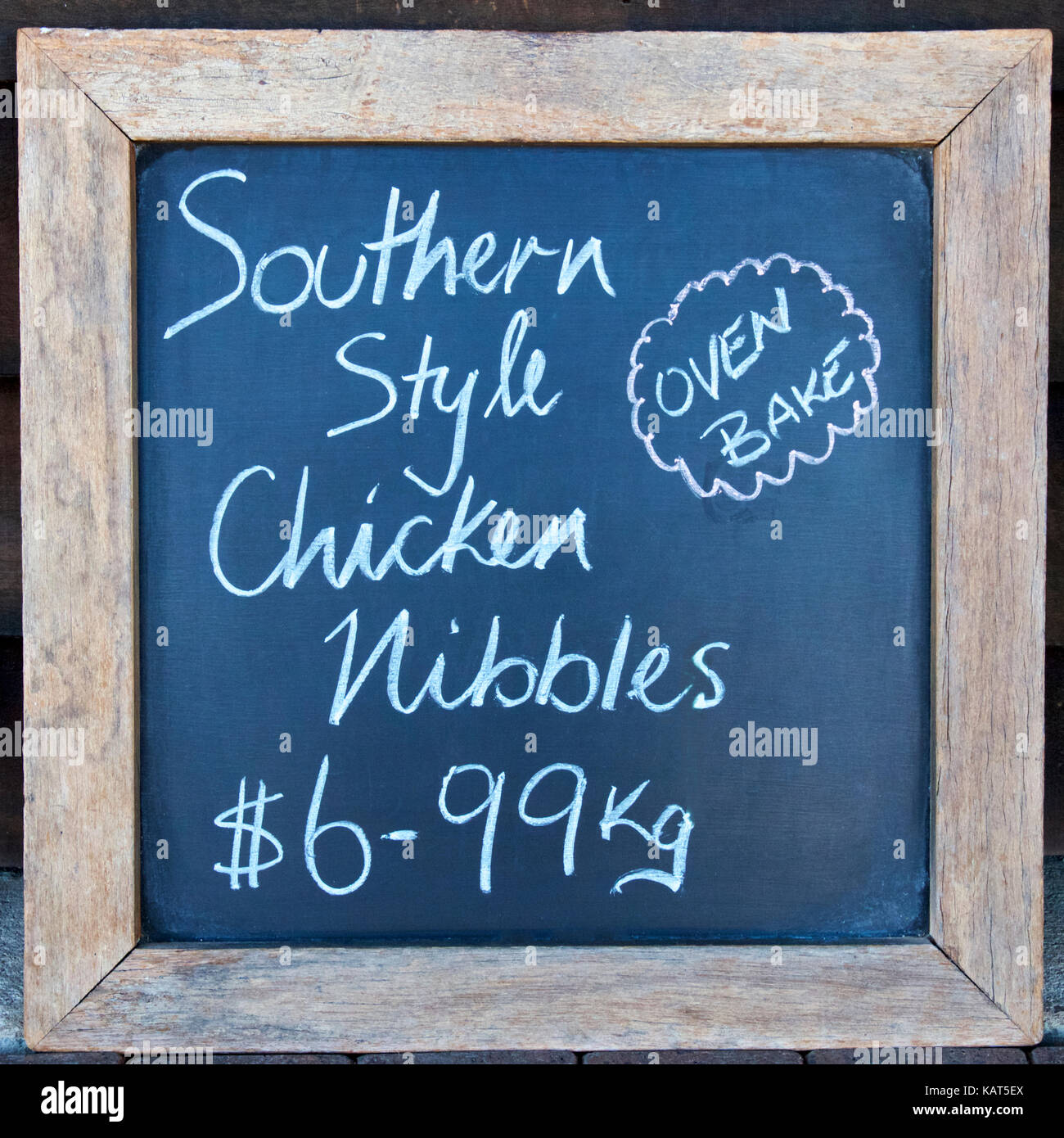 Notice outside a butcher's shop Stock Photo - Alamy