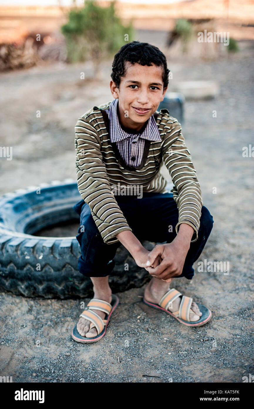 Portrait of a boy near Merzouga, Morocco Stock Photo - Alamy