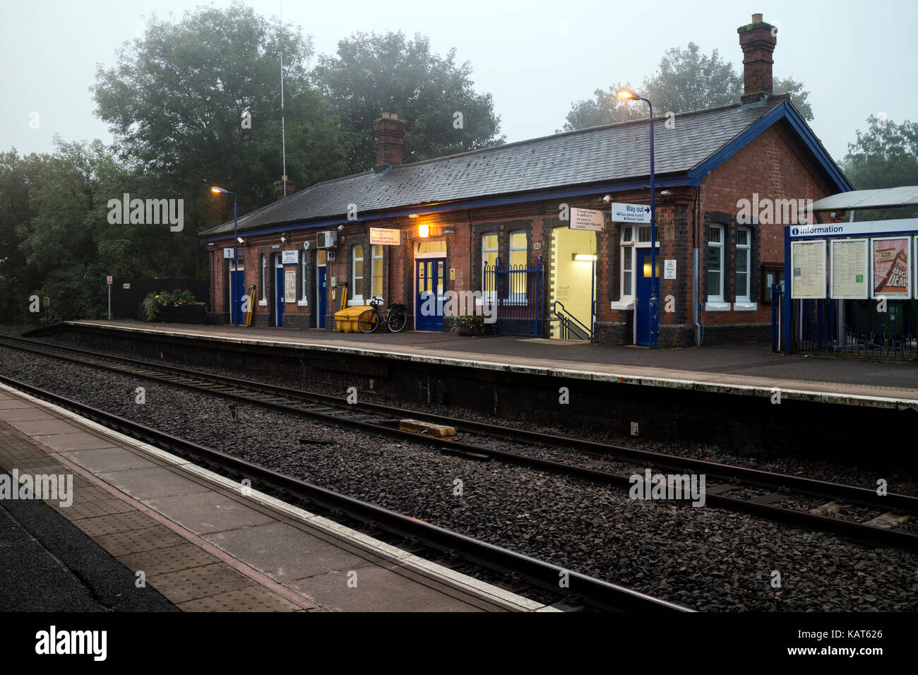 Warwick railway station, early morning, Warwickshire, England, UK Stock ...