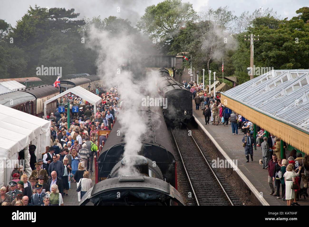 1940s Weekend at Sheringham station on the North Norfolk Railway. 1000s ...