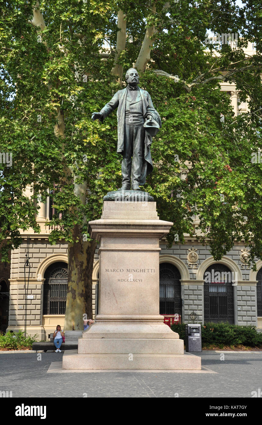 Statue of Marco Minghetti in Piazza Minghetti, Bologna, Italy Stock ...