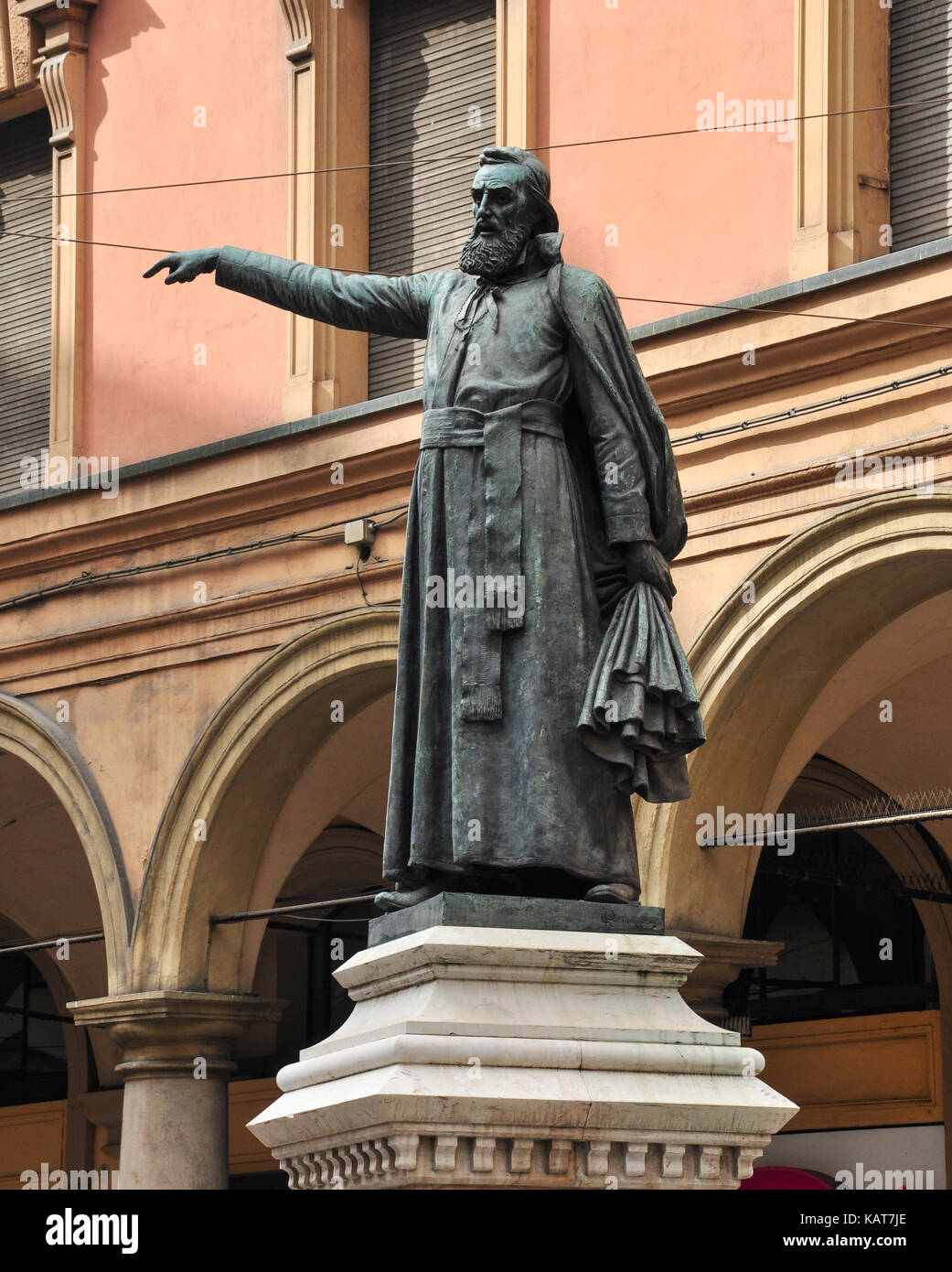 Bronze statue of Ugo Bassi, Bologna, Emilia-Romagna, Italy Stock Photo ...