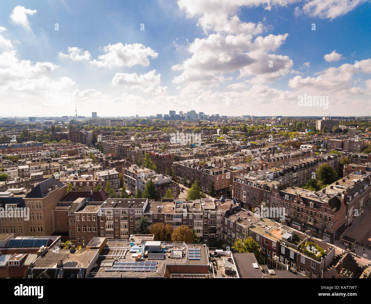 Aerial view of cityscape of Amsterdam in summer Stock Photo - Alamy