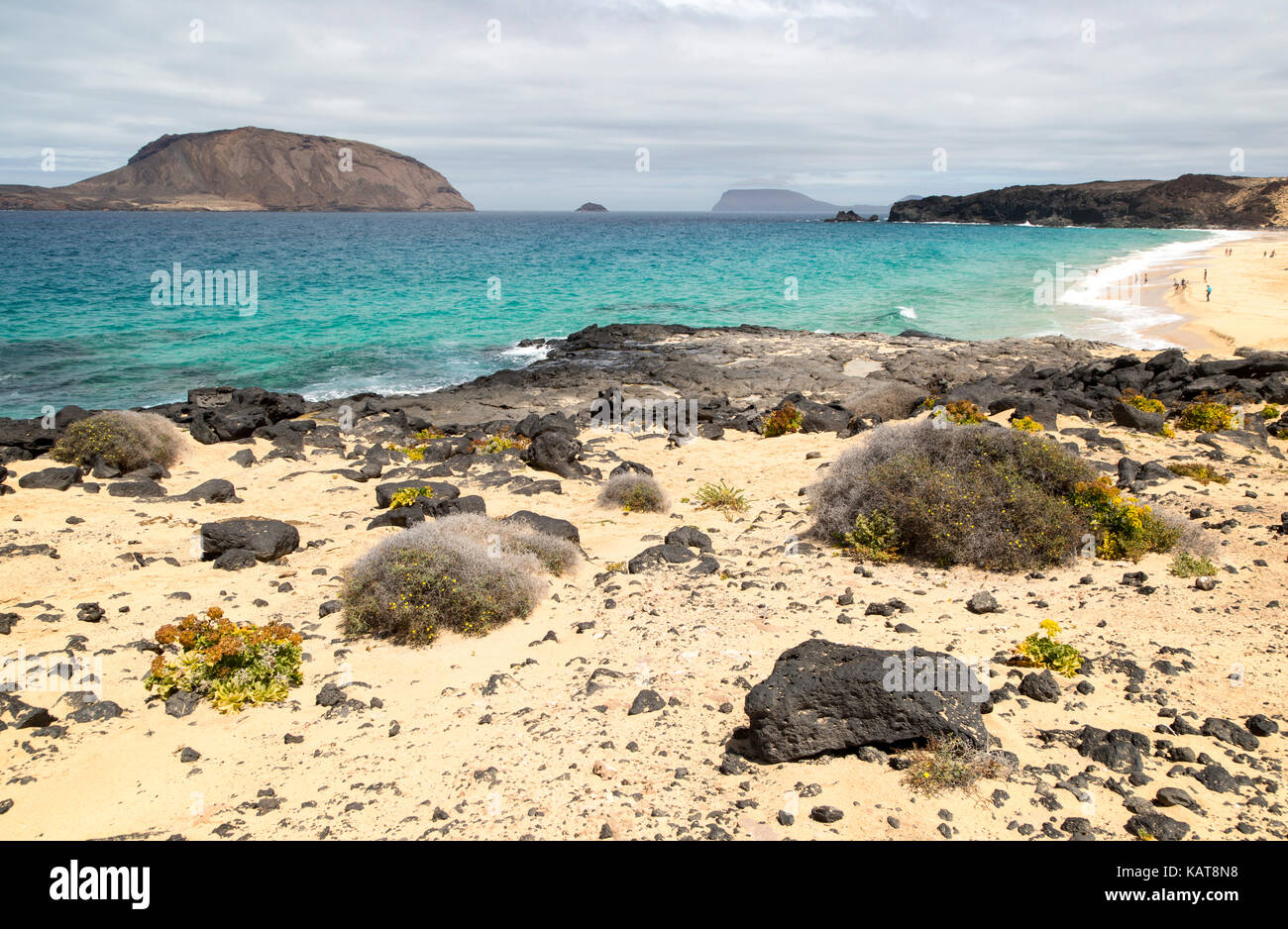 Montana Clara island nature reserve from Graciosa island, Lanzarote ...