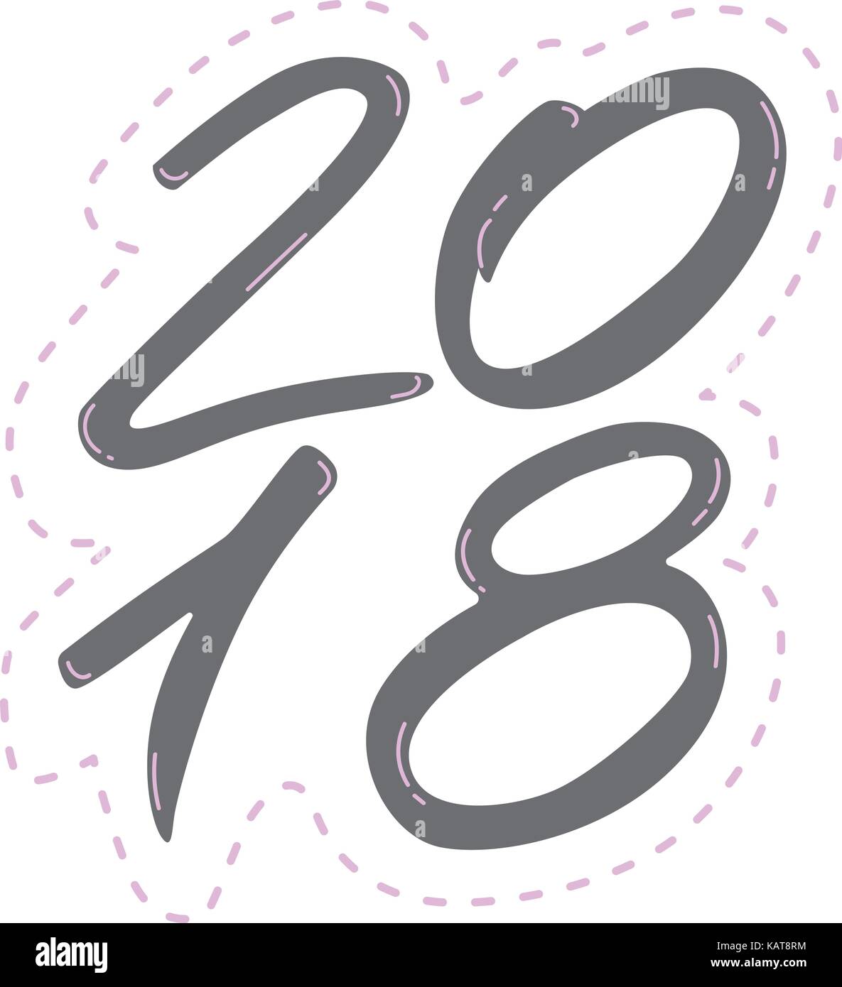 2018 - symbols new year. Holiday lettering ink illustration Stock ...