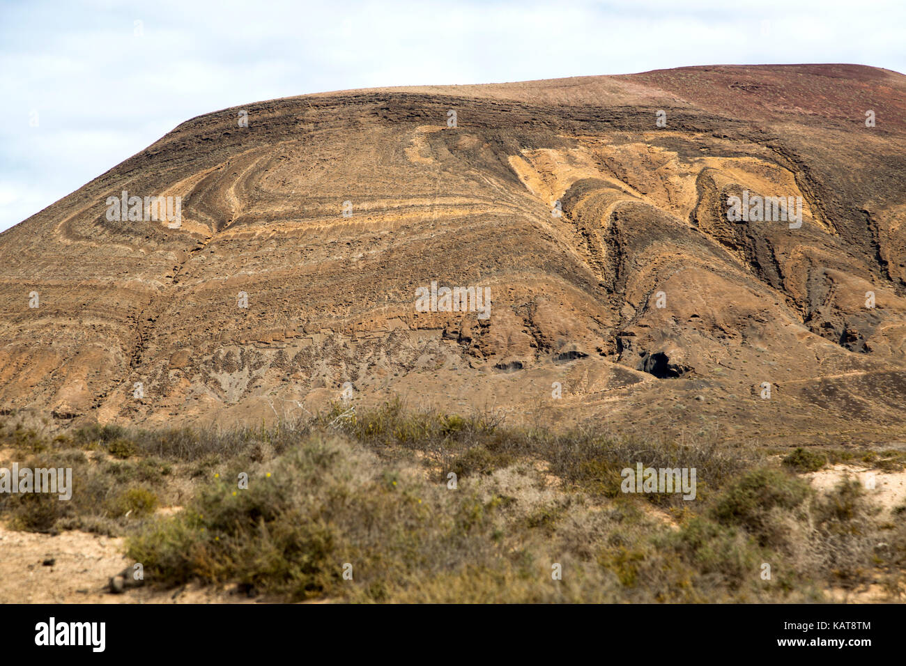 Unusual patterned rock strata on Agujas Grandes volcano, La Isla ...