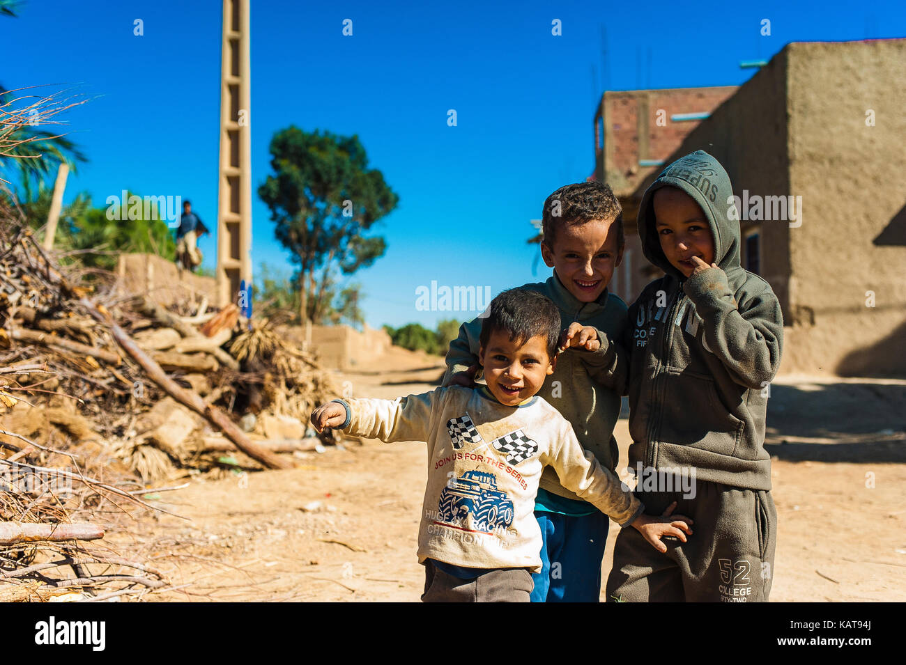 Children playing in village Merzouga, Morocco Stock Photo - Alamy