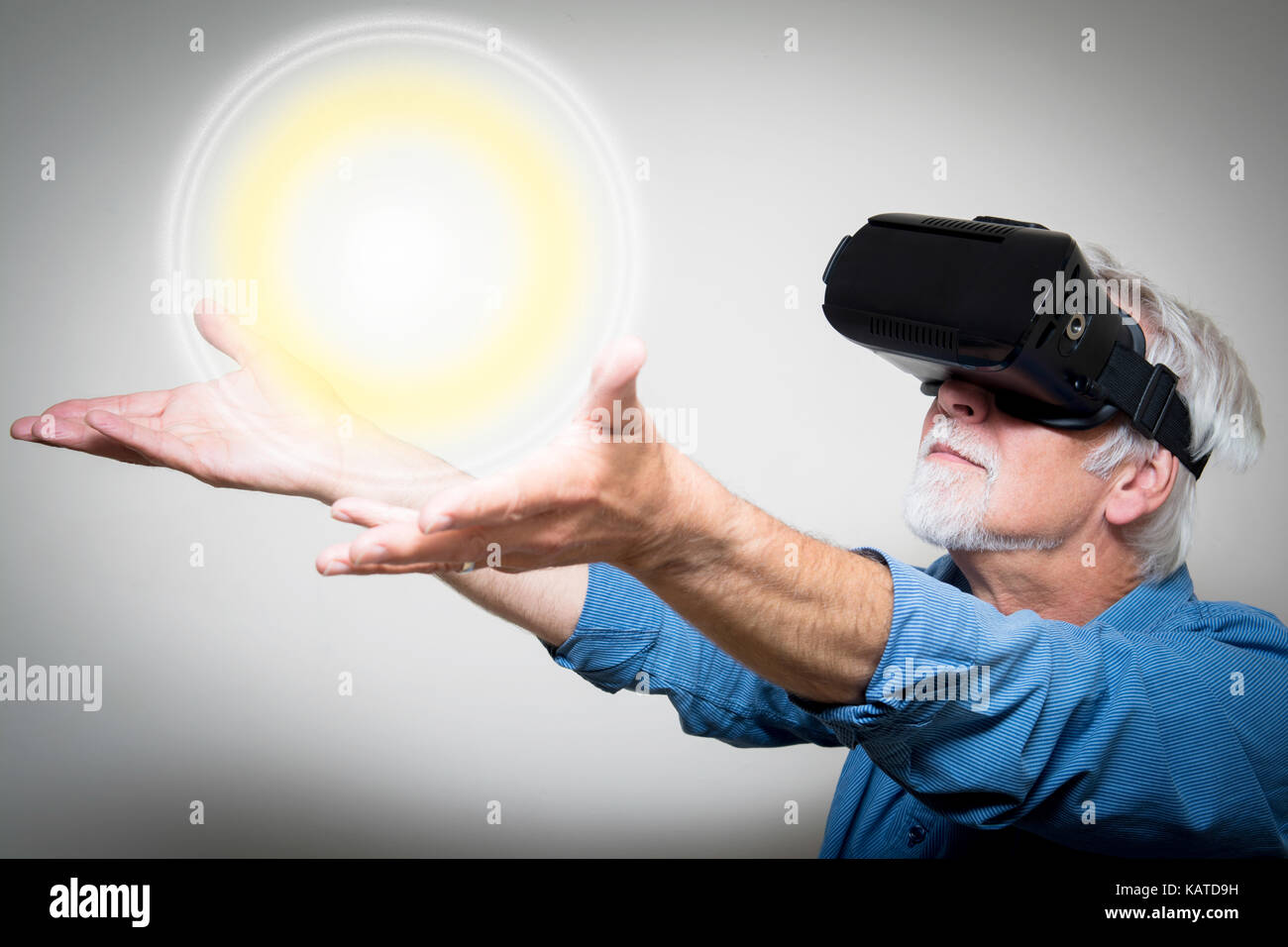 VR person controls an object using virtual reality Stock Photo - Alamy